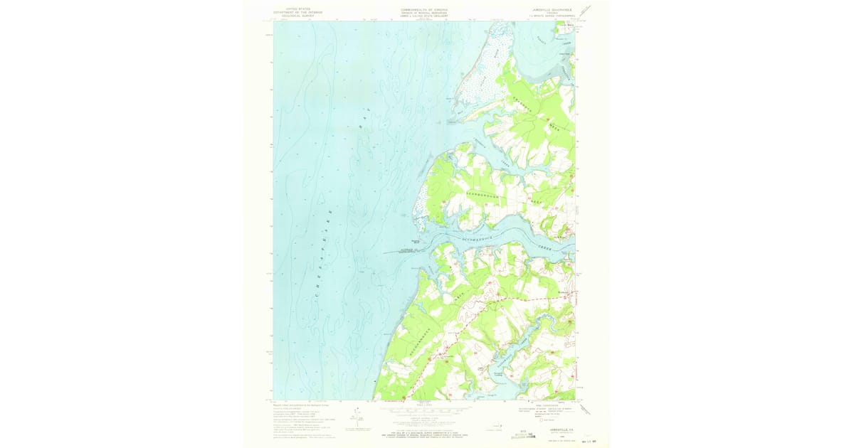 1968 Map of Jamesville, Northampton County, VA — High-Res | Pastmaps