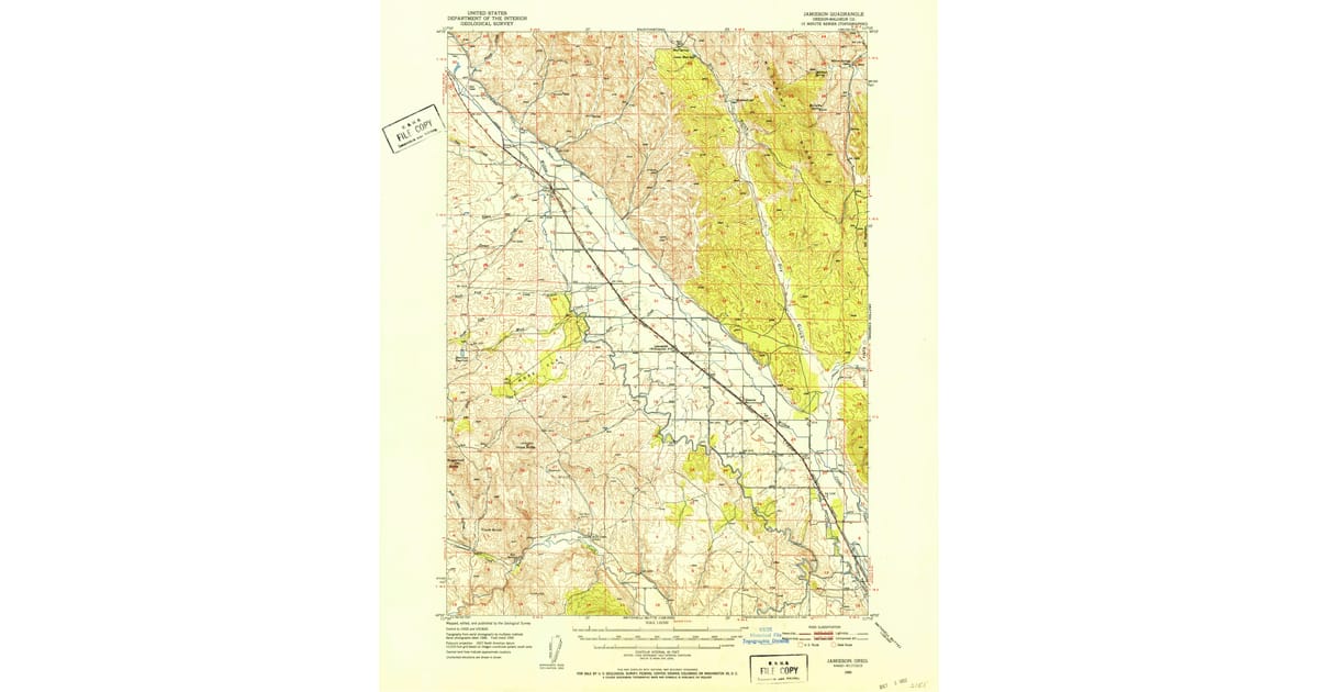 1950 Map of Jamieson, Malheur County, OR — High-Res | Pastmaps