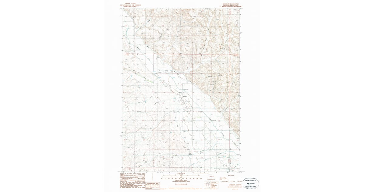 1988 Map of Jamieson, Malheur County, OR — High-Res | Pastmaps