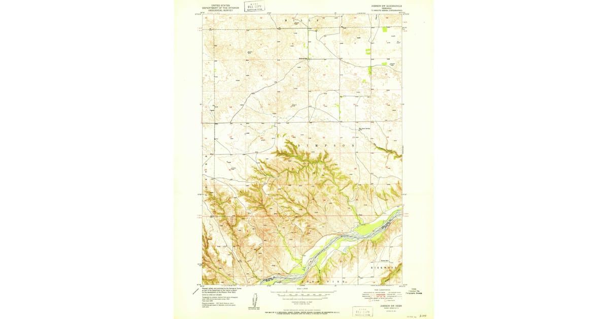 1951 Map of Jamison SW, Keya Paha County, NE — High-Res, 1951 Print #2 ...