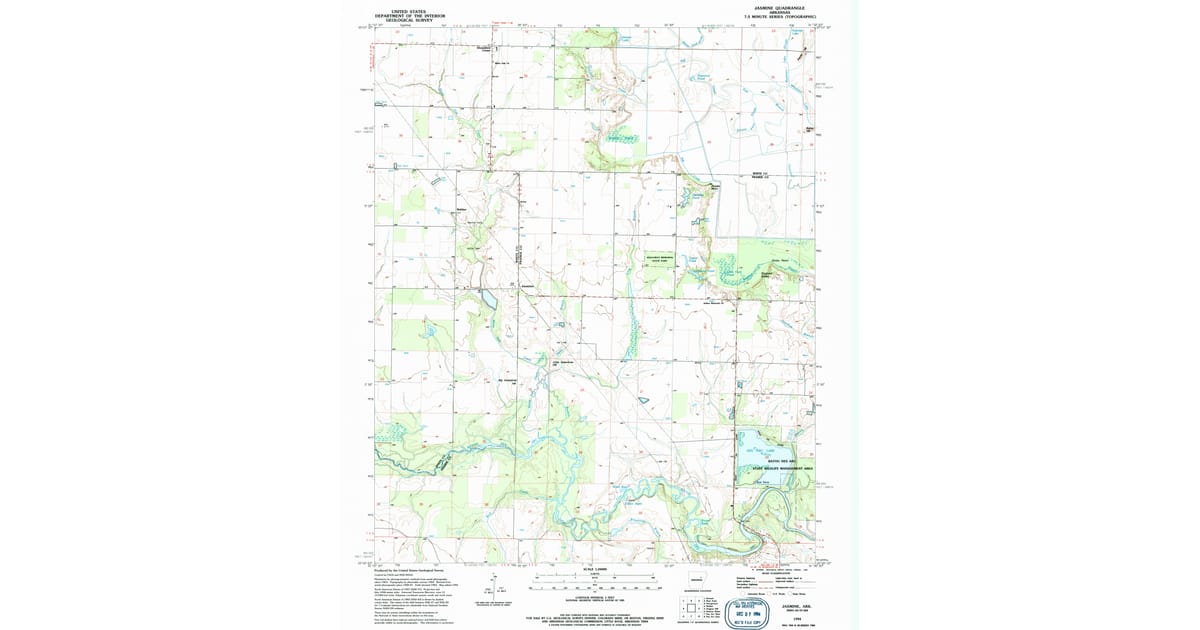 1994 Map of Jasmine, Prairie County, AR — High-Res | Pastmaps