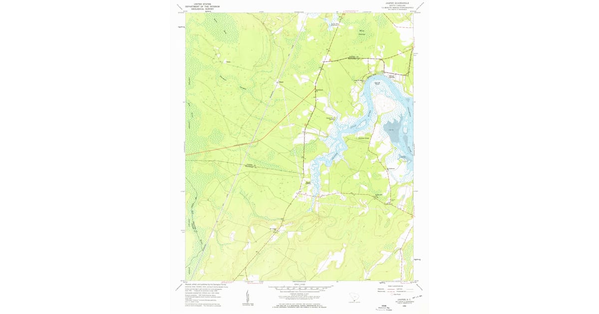 1958 Map of Jasper, Jasper County, SC — High-Res, 1960 Print #2 | Pastmaps