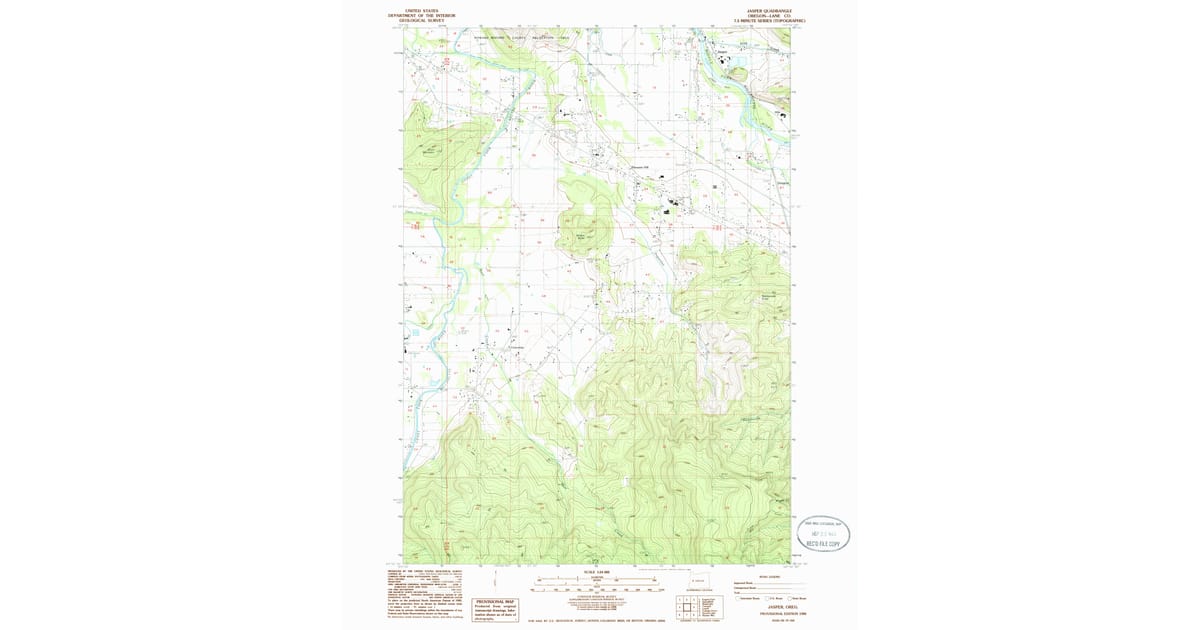 1986 Map of Jasper, OR — High-Res | Pastmaps