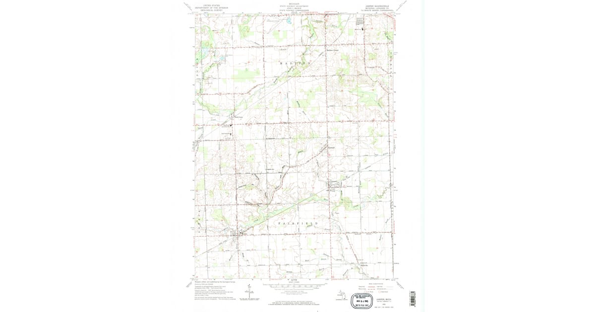 1962 Map of Jasper, MI — High-Res | Pastmaps