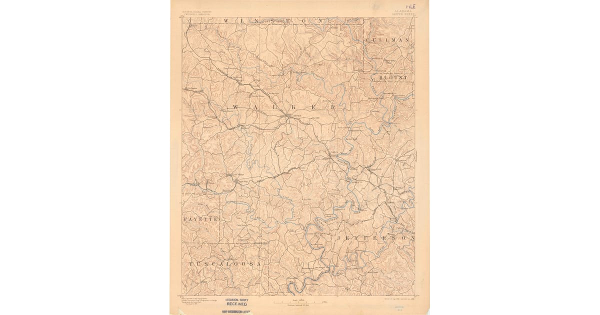 1893 Map of Jasper, AL — High-Res, 1899 Print | Pastmaps