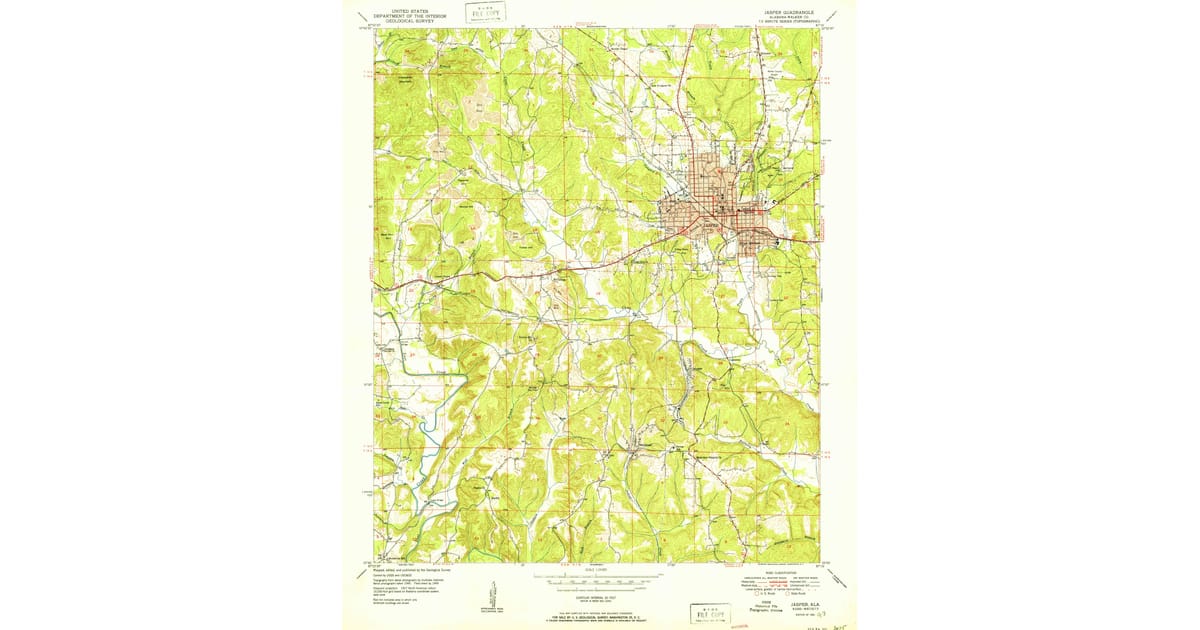 1951 Map of Jasper, AL — High-Res | Pastmaps
