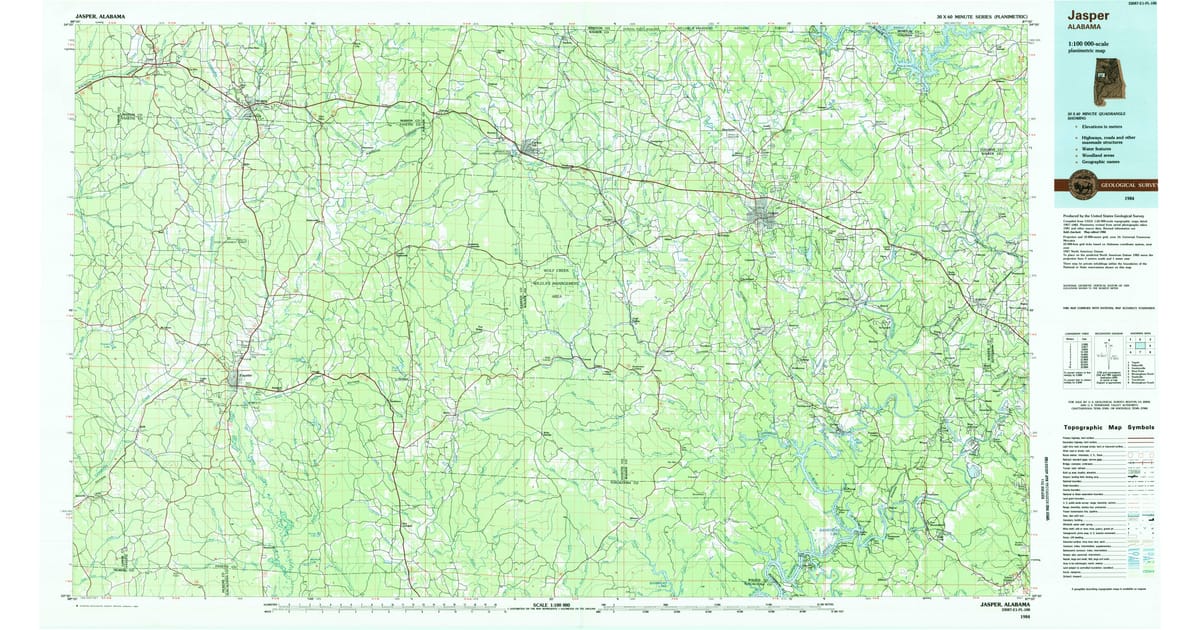 1980s Maps of Sumiton, AL | Pastmaps