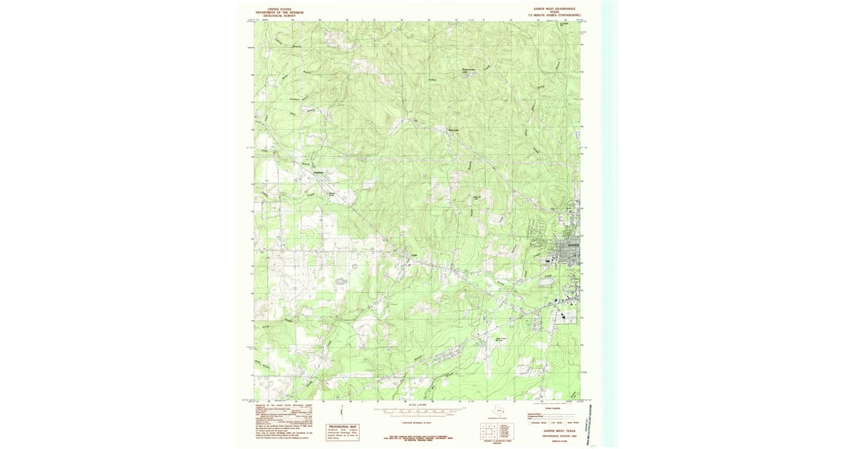 1984 Map of Jasper West, Jasper County, TX — High-Res | Pastmaps