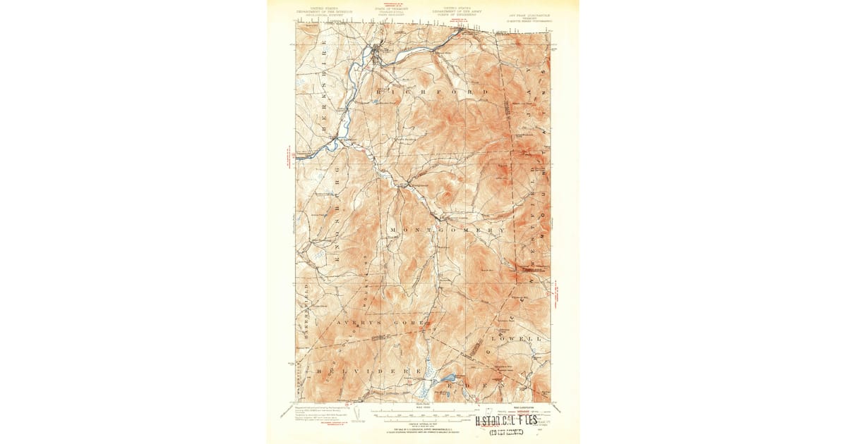 1953 Map of Jay Peak, Franklin County, VT — High-Res | Pastmaps