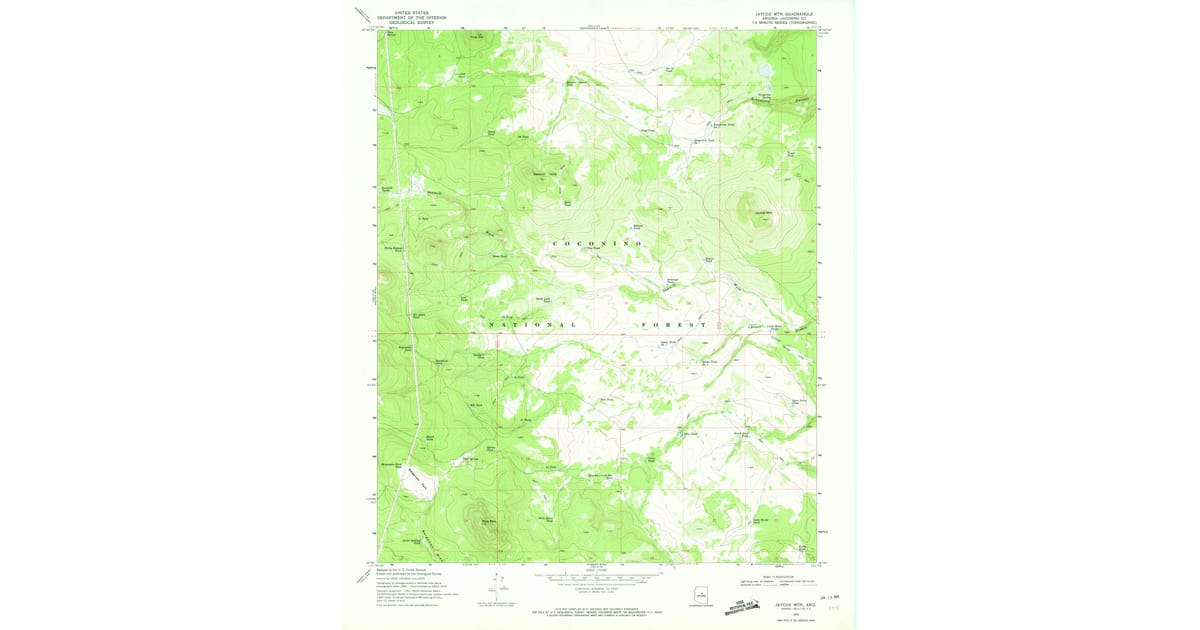 1970 Map of Jaycox Mtn., Coconino County, AZ — High-Res | Pastmaps