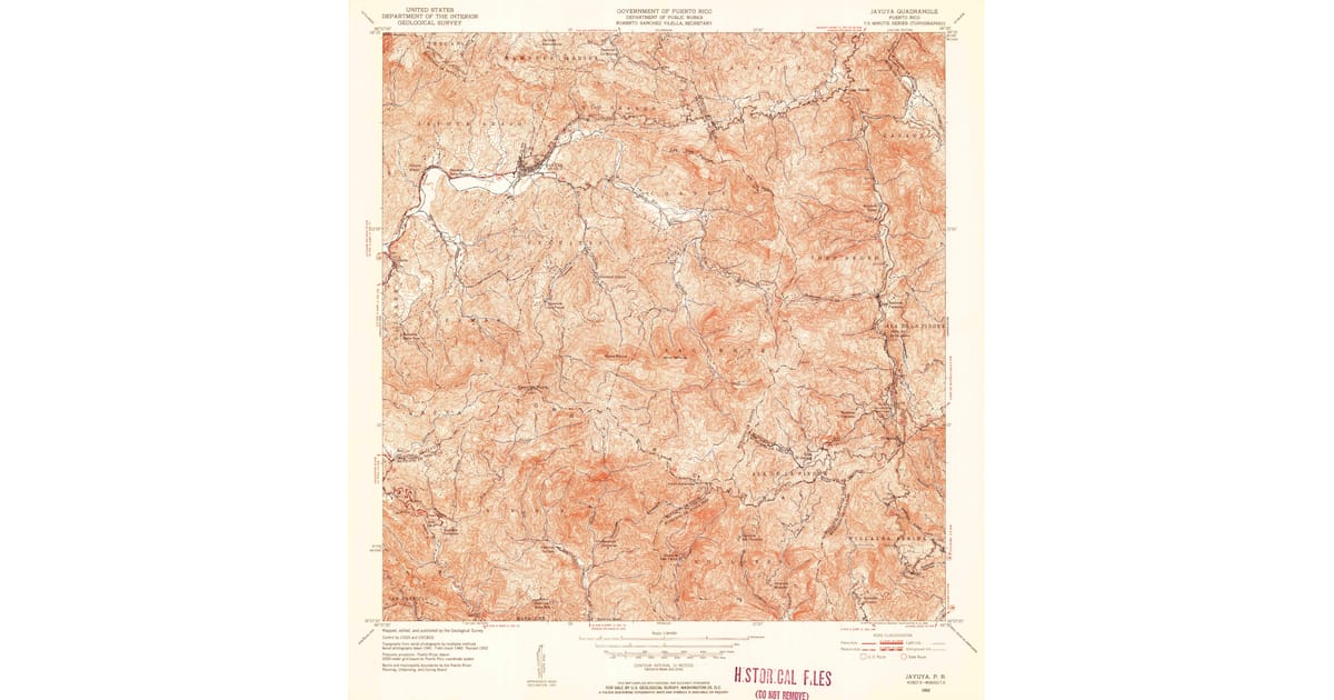 1952 Map of Jayuya, PR — High-Res | Pastmaps