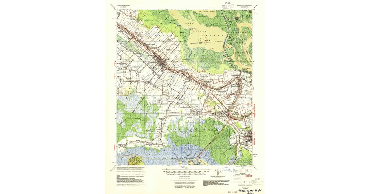 1950s Maps of Four Corners, LA | Pastmaps