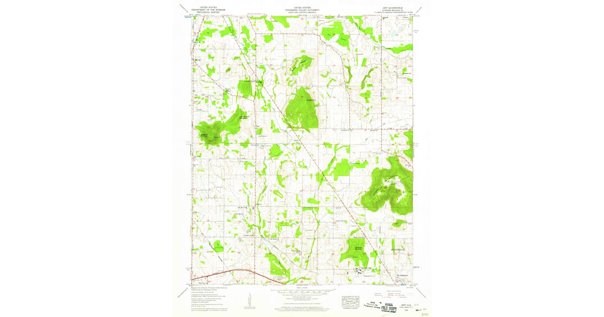 1958 Map of Jeff, Madison County, AL — High-Res | Pastmaps