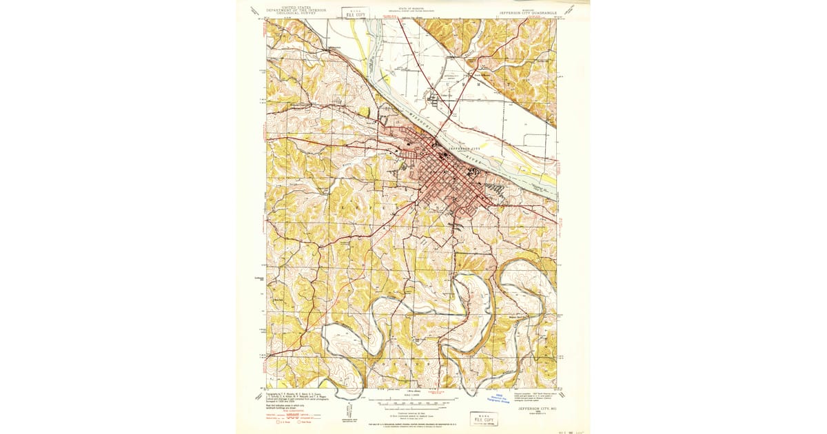 1939 Map of Jefferson City, MO — High-Res | Pastmaps