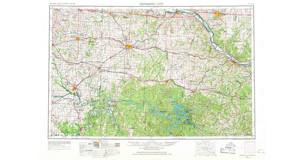 1955 Map of Jefferson City, MO — High-Res | Pastmaps