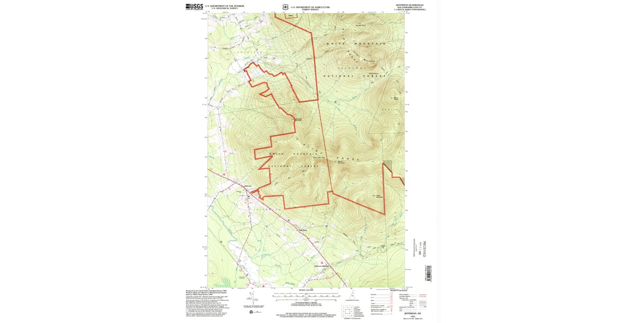 1995 Map of Jefferson, Coos County, NH — High-Res | Pastmaps
