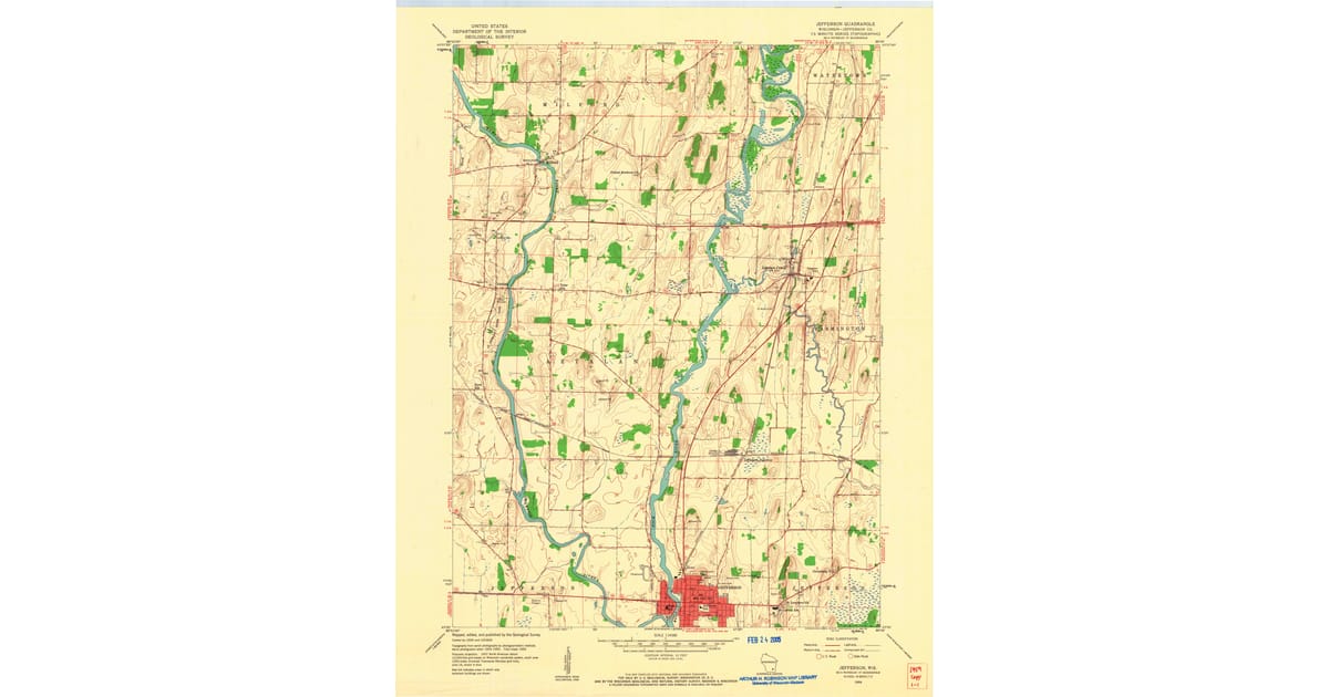 1959 Map of Jefferson, WI — High-Res | Pastmaps