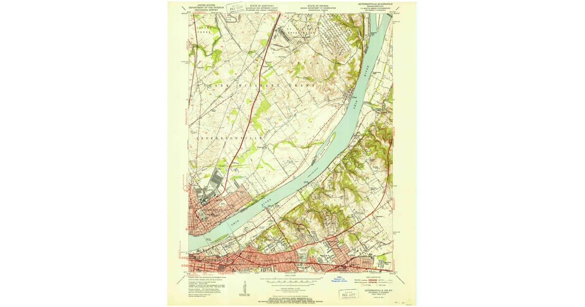 1951 Map of Jeffersonville, IN — High-Res | Pastmaps