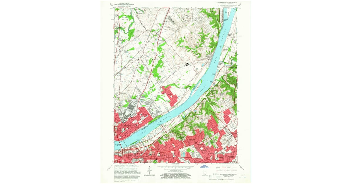 1965 Map of Jeffersonville, IN — High-Res | Pastmaps