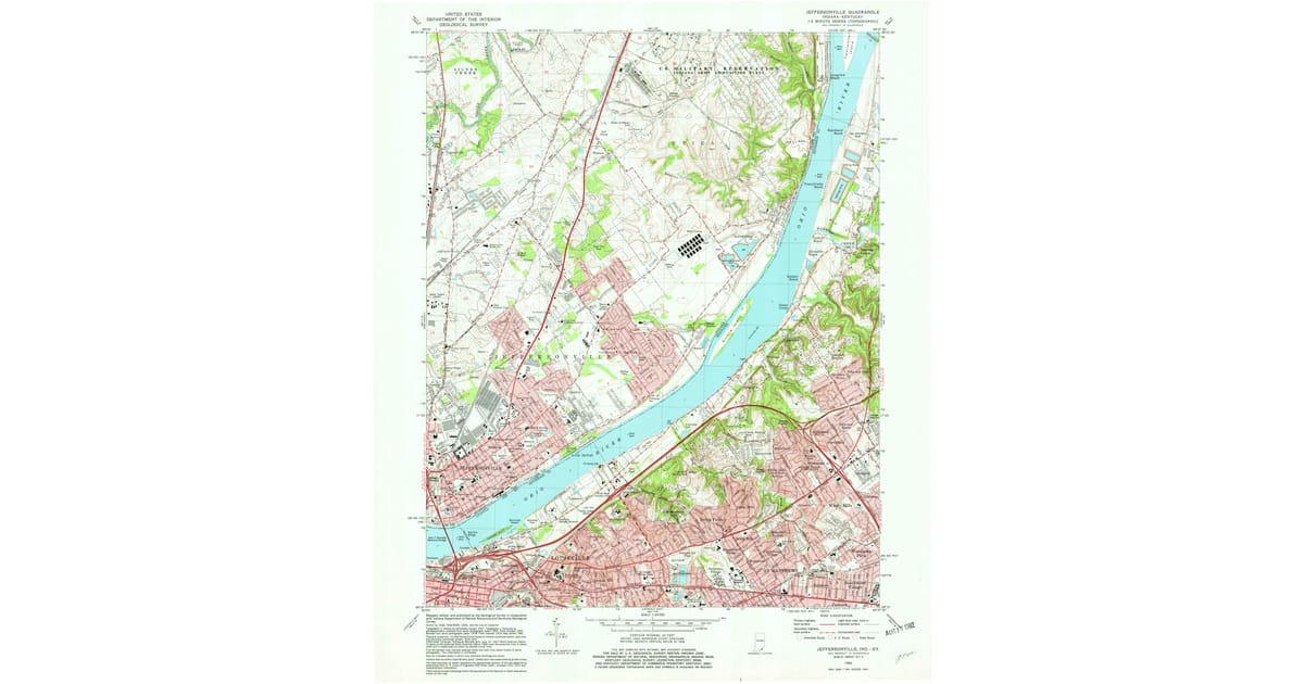 1982 Map of Jeffersonville, IN — High-Res | Pastmaps