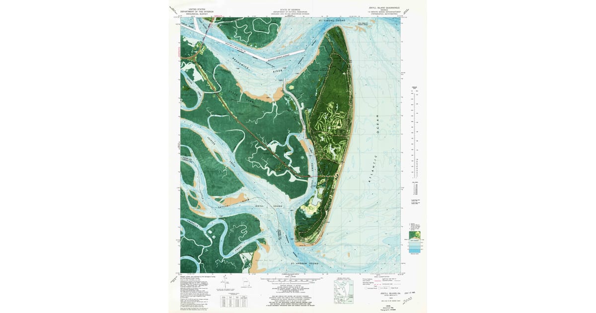 1979 Map of Jekyll Island, GA — High-Res | Pastmaps