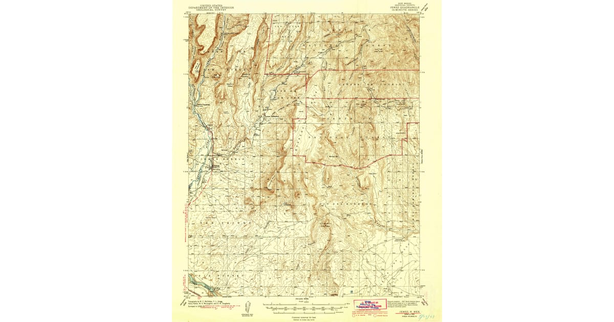 1943 Map of Jemez, Sandoval County, NM — High-Res | Pastmaps
