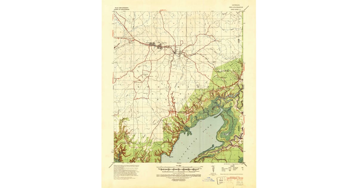 Old Maps of Jena, LA for Academic Research | Pastmaps