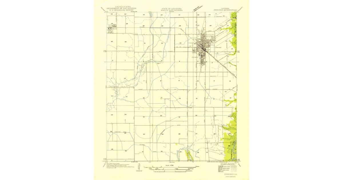 1954 Map of Jennings, LA — High-Res | Pastmaps