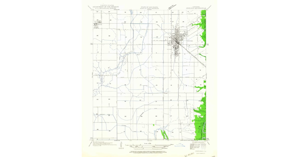 1964 Map of Jennings, LA — High-Res | Pastmaps