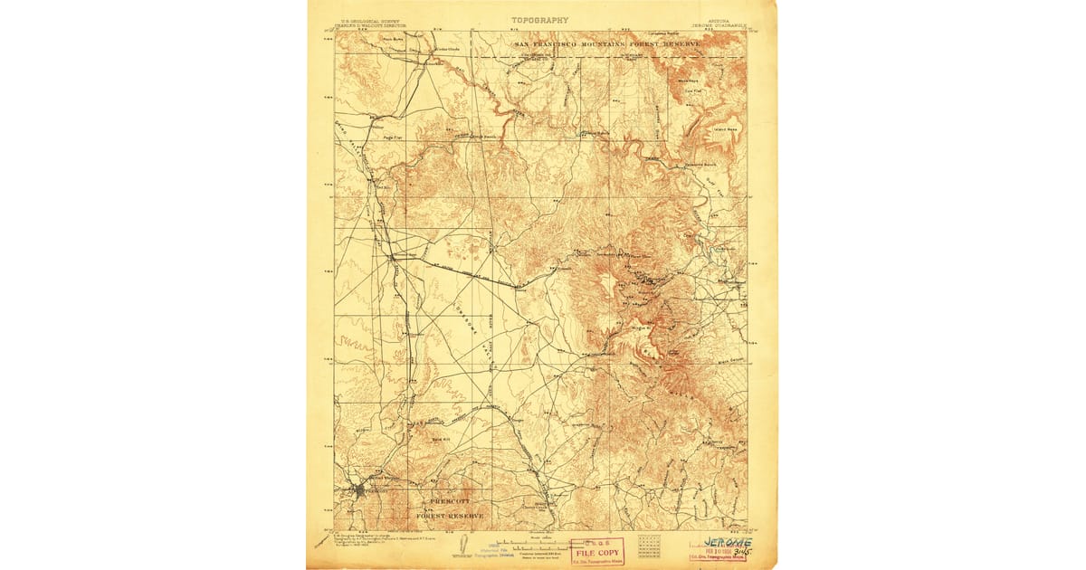 1905 Map of Jerome, AZ — High-Res | Pastmaps