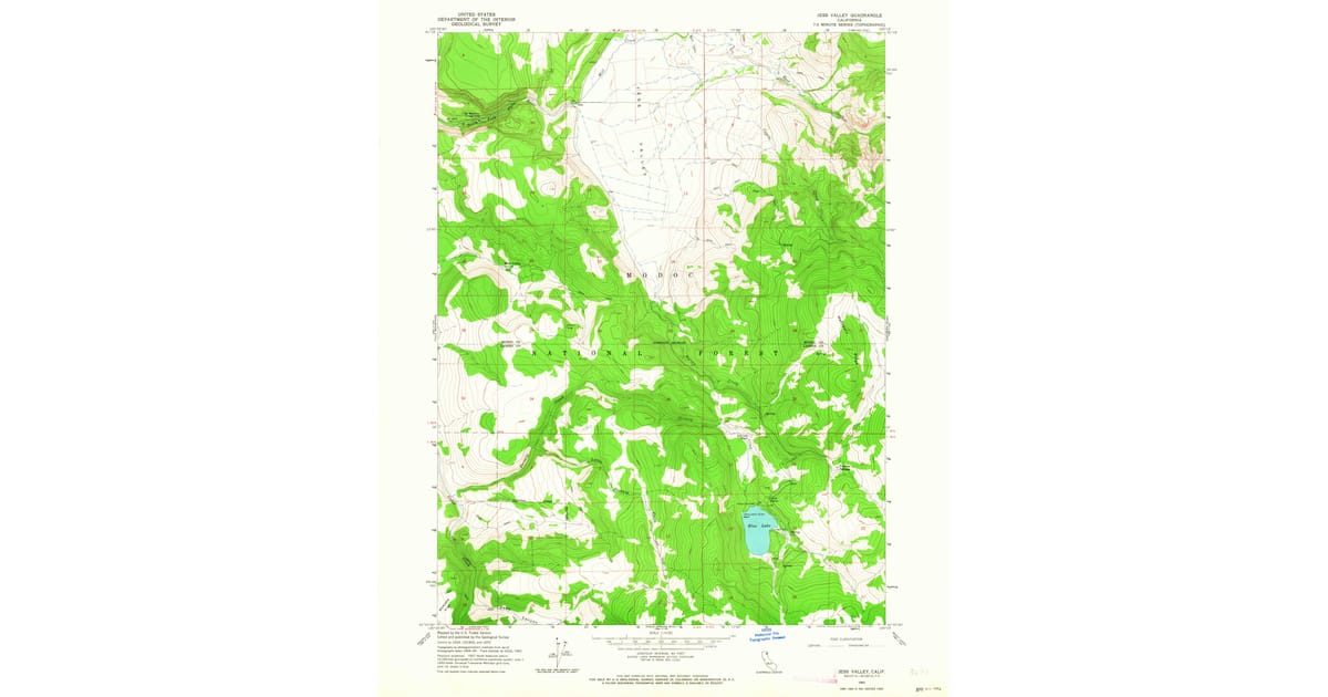 1962 Map of Jess Valley, Modoc County, CA — High-Res | Pastmaps