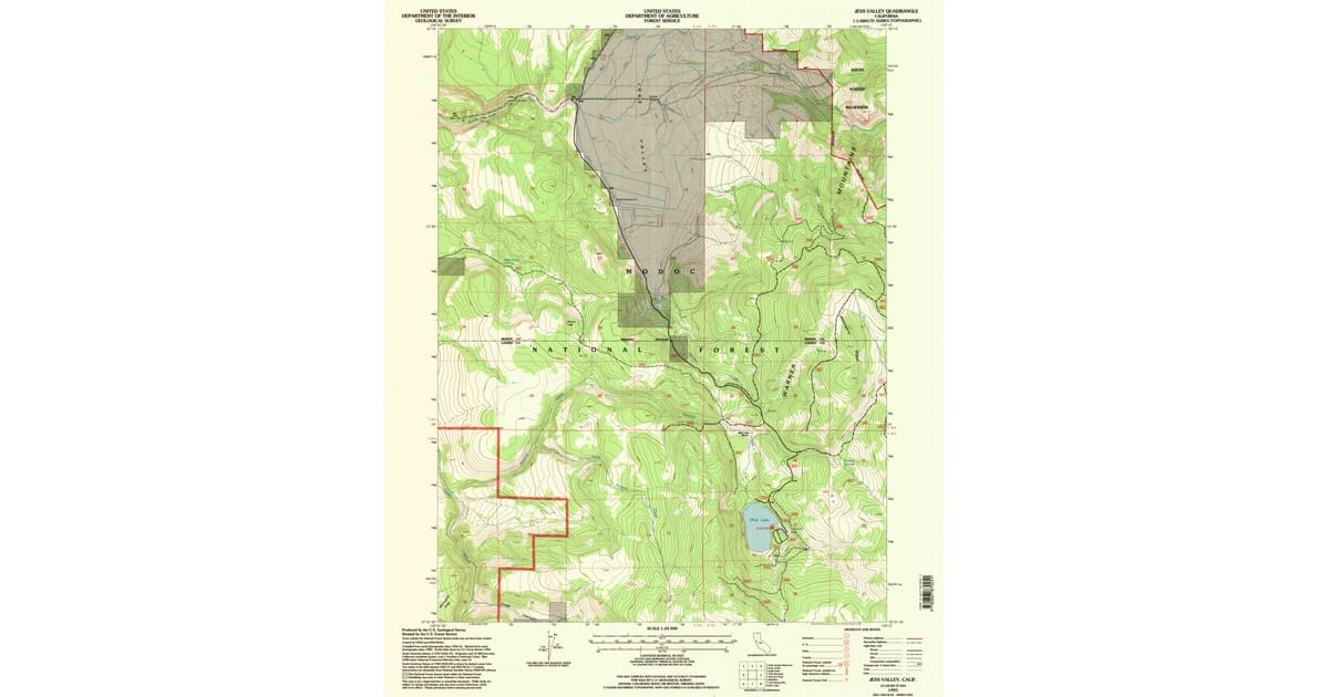 1993 Map of Jess Valley, Modoc County, CA — High-Res | Pastmaps