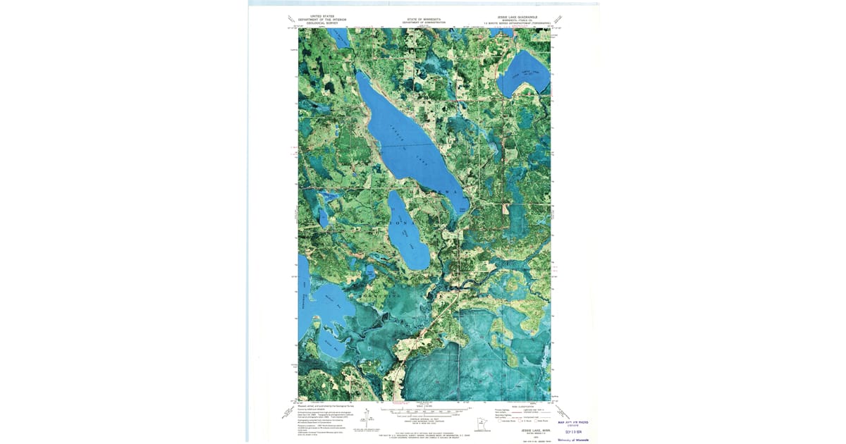 1970 Map of Jessie Lake, Itasca County, MN — High-Res | Pastmaps