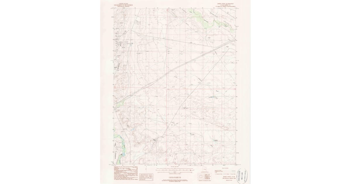 1988 Map of Jessies Twist, Emery County, UT — High-Res | Pastmaps