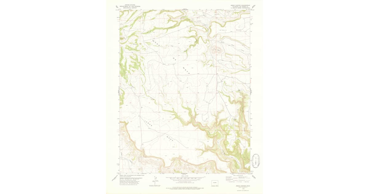 1978 Map of Jesus Canyon, Las Animas County, CO — High-Res | Pastmaps