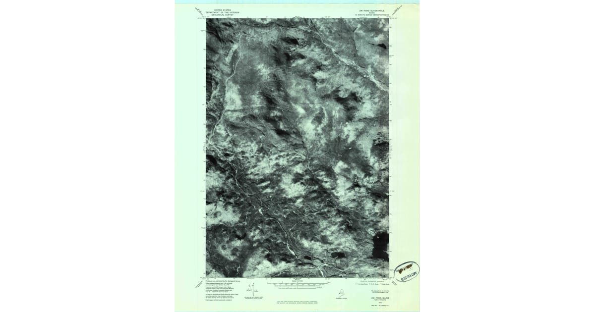 1977 Map of Jim Pond, Franklin County, ME — High-Res | Pastmaps