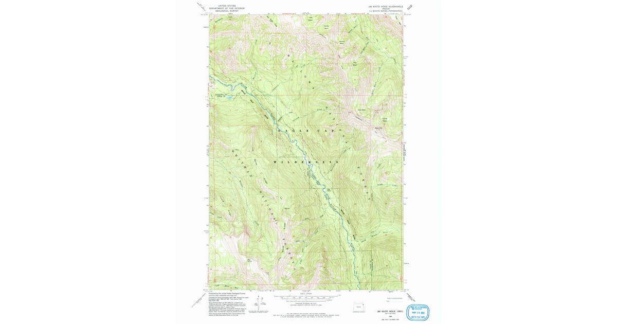 1993 Map of Jim White Ridge, Wallowa County, OR — High-Res | Pastmaps
