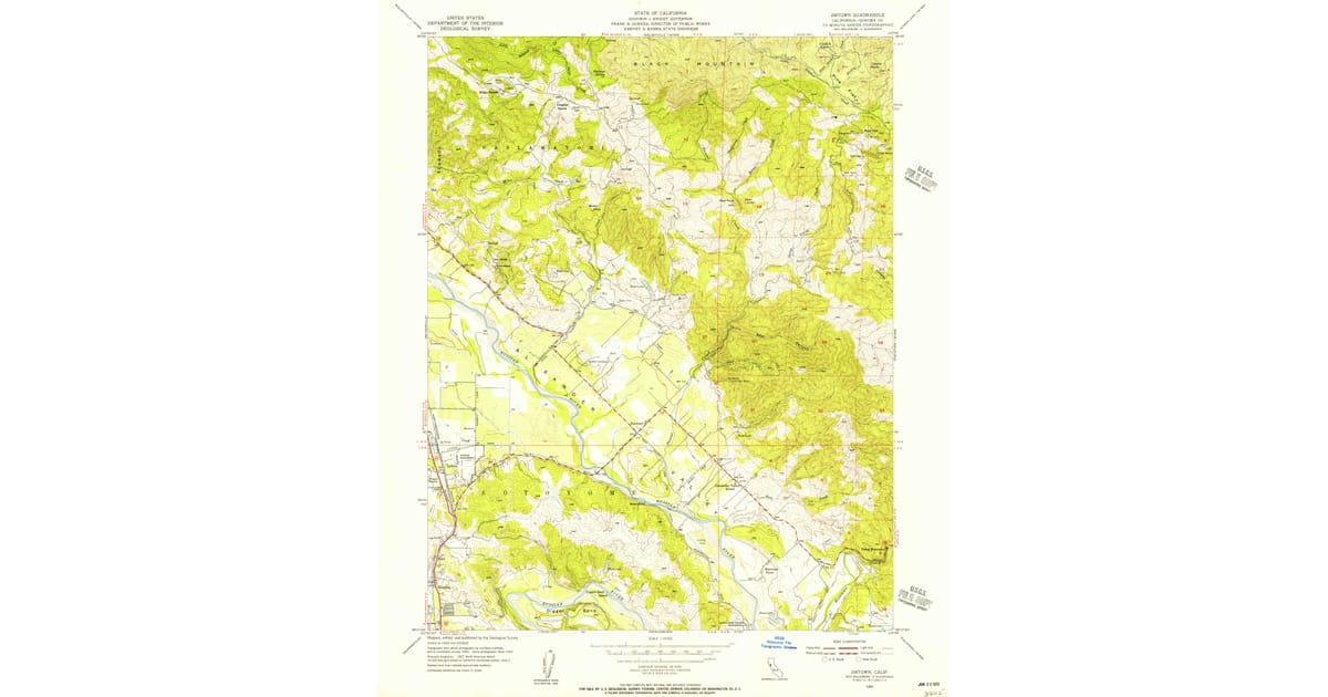1955 Map of Jimtown, Sonoma County, CA — High-Res | Pastmaps