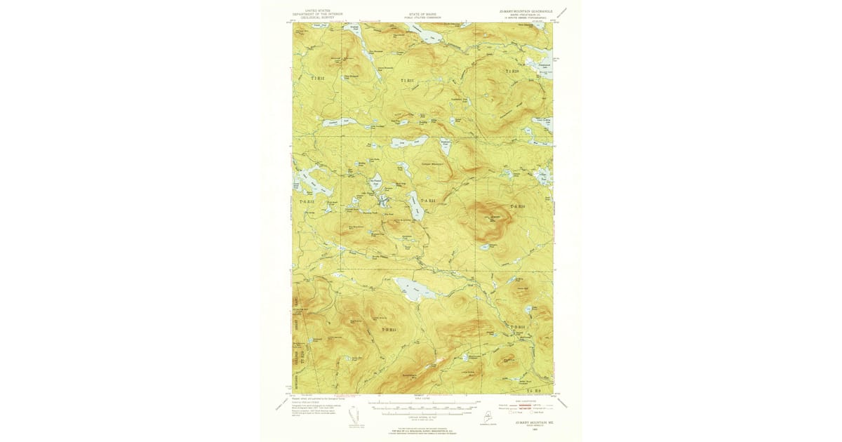 1952 Map of Jo-Mary Mountain, Piscataquis County, ME — High-Res | Pastmaps