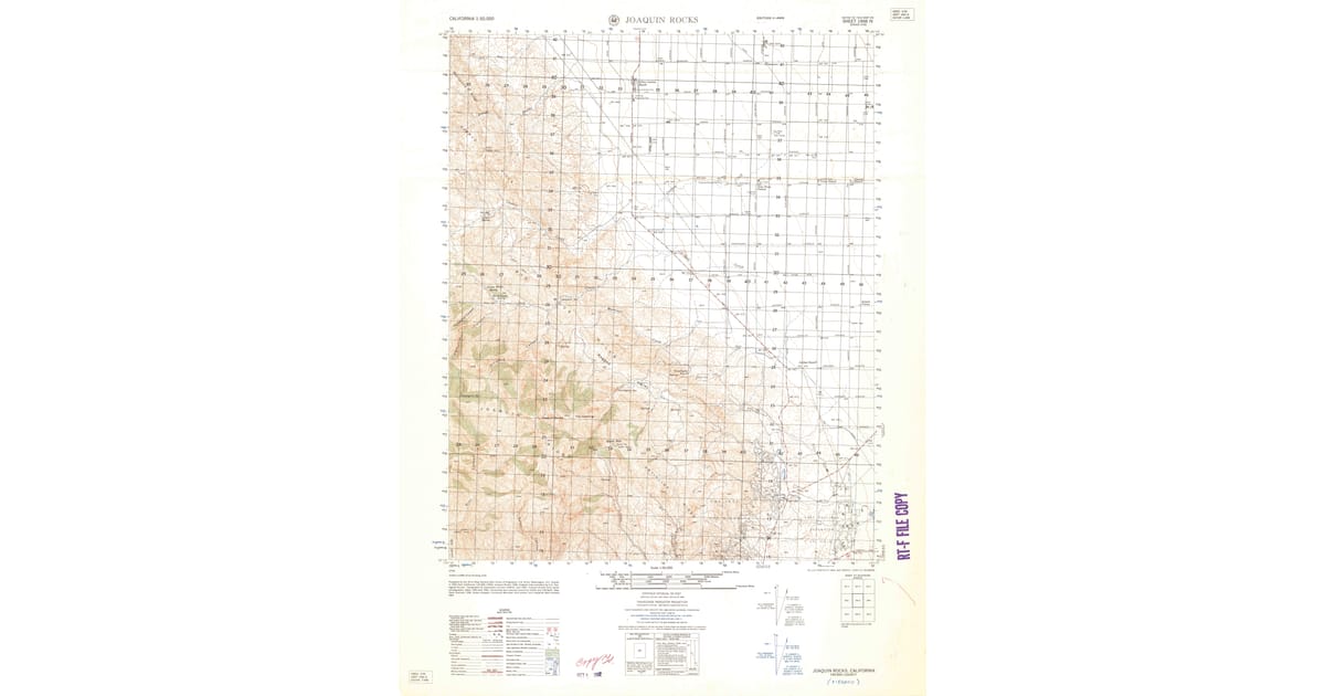 1962 Map of Joaquin Rocks, Fresno County, CA — High-Res | Pastmaps