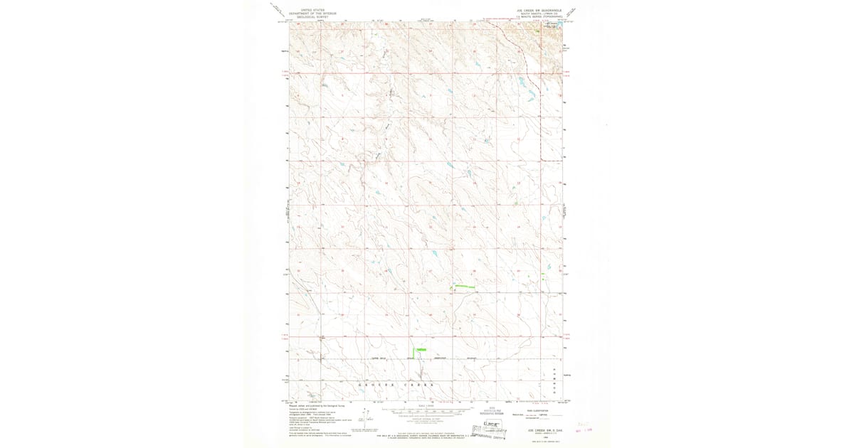 1966 Map of Joe Creek SW, Lyman County, SD — High-Res | Pastmaps