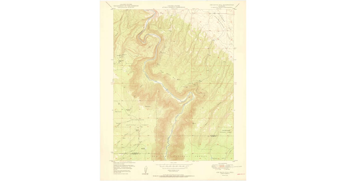 1950 Map of Joe Davis Hill, San Miguel County, CO — High-Res | Pastmaps