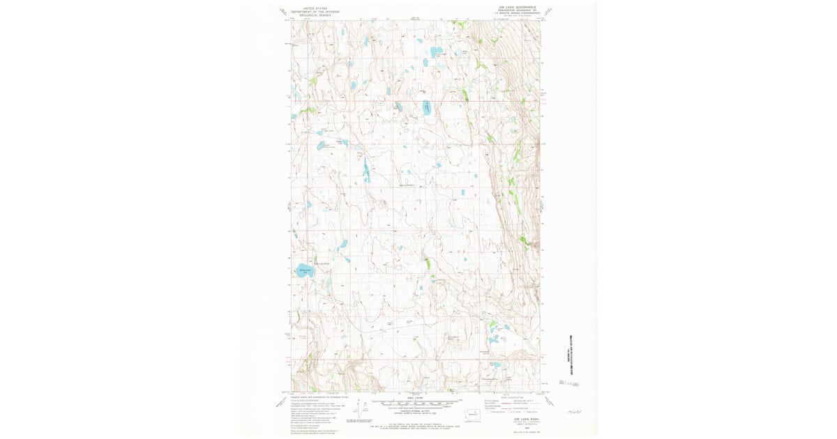 1980 Map of Joe Lake, Okanogan County, WA — High-Res | Pastmaps