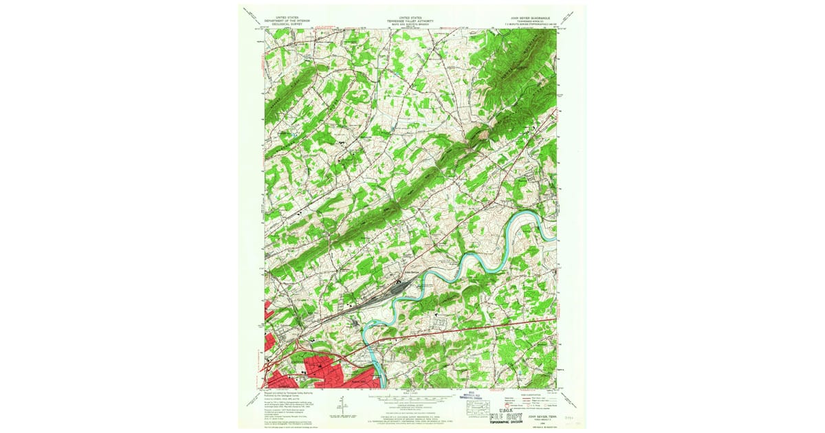 1966 Map of John Sevier, TN — High-Res | Pastmaps
