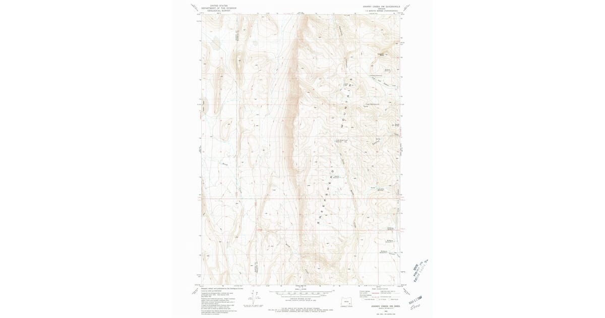 1981 Map of Johnny Creek NW, Malheur County, OR — High-Res | Pastmaps