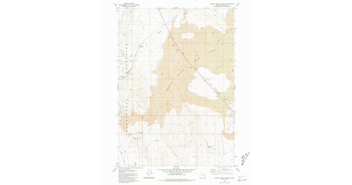 1980 Map of Johnny Creek Spring, Malheur County, OR — High-Res | Pastmaps