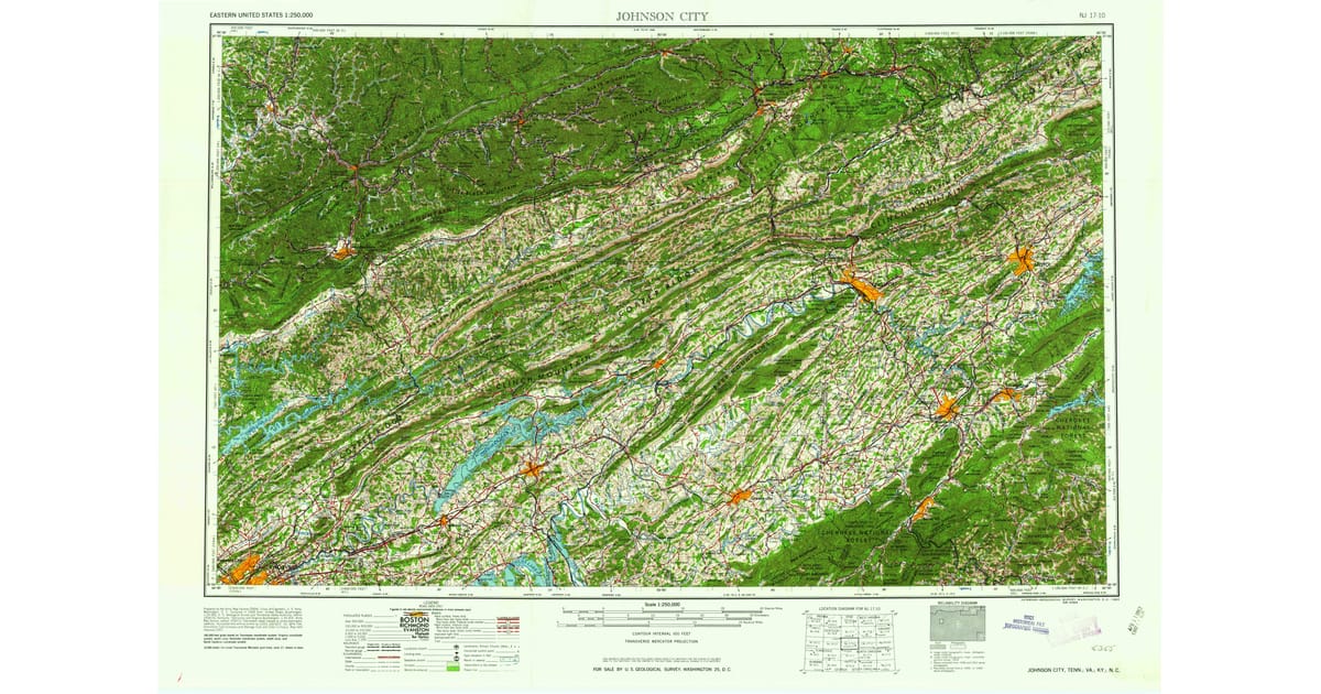 1963 Map of Johnson City, TN — High-Res | Pastmaps