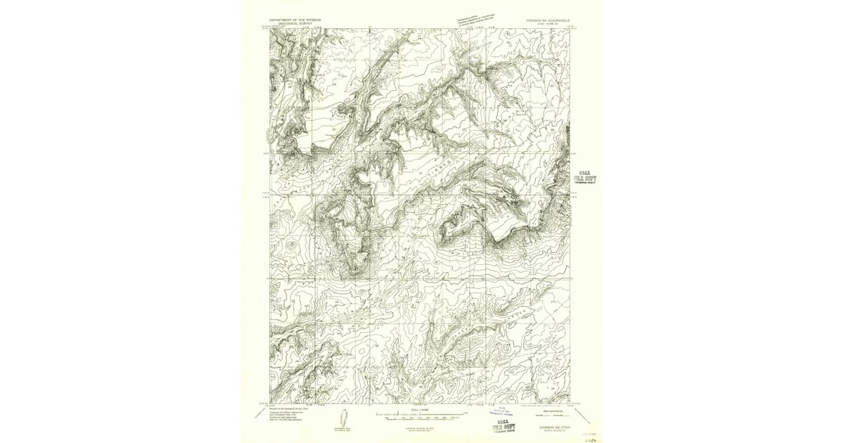 1954 Map of Johnson NE, Kane County, UT — High-Res | Pastmaps