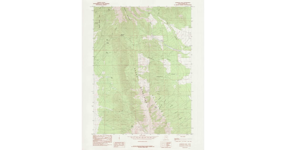 1985 Map of Johnson Pass, Tooele County, UT — High-Res | Pastmaps