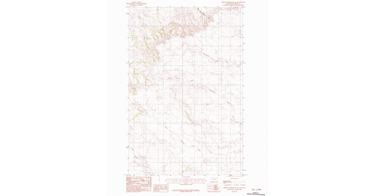 1983 Map of Johnson Reservoir NE, Dawson County, MT — High-Res | Pastmaps